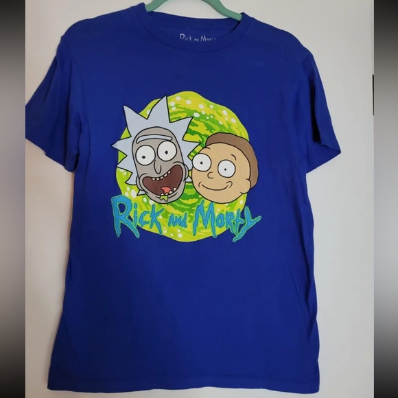 Adult Swim | Shirts | Rick Morty Short Sleeve Mens Size Small Blue ...